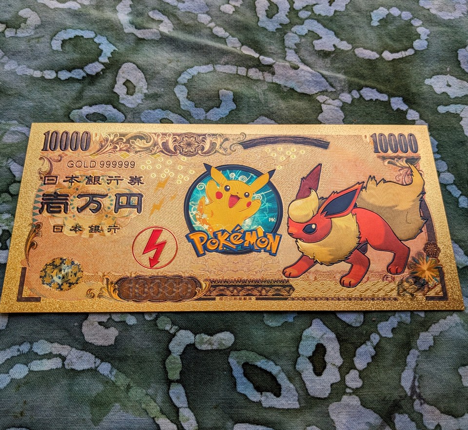 Rare FULL 13 piece Collectable 24k Gold Foil Plated Pokemon Banknote ...