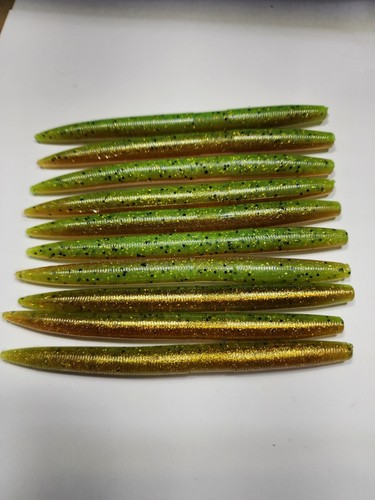 Soft Plastic Fishing 5 Inch Stick Bait Custom Handmade 10 Pack | eBay