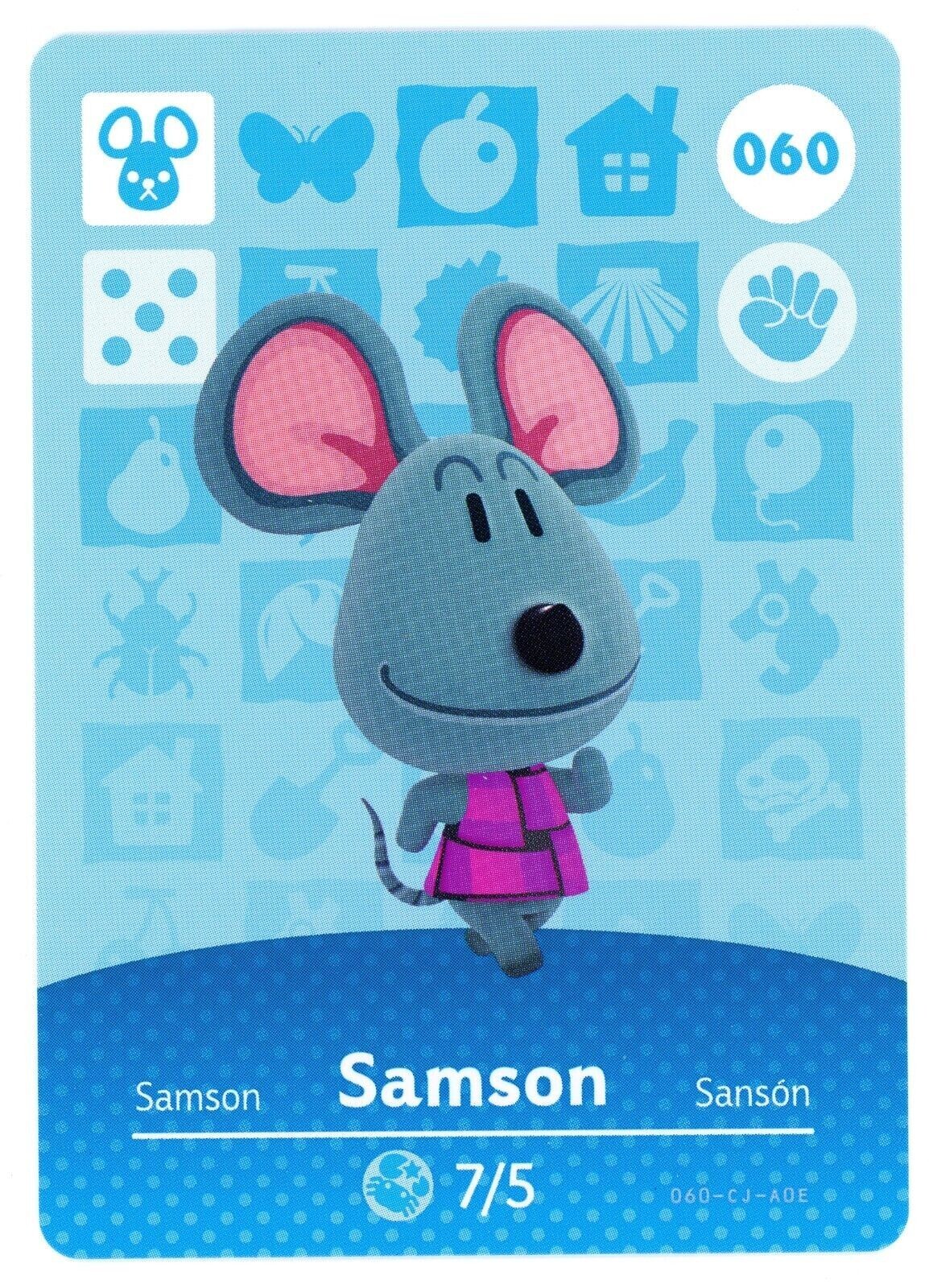 # 060 Samson Animal Crossing Amiibo Card AUTHENTIC Series 1 Never ...