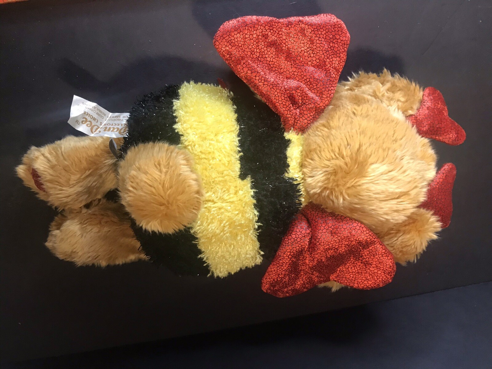 Dan Dee Bumble Bee Bear Plush Stuffed Animal Black Yellow Cupid Wings ...
