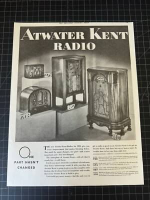 Vintage 1933 Atwater-Kent Radio Print Ad | eBay