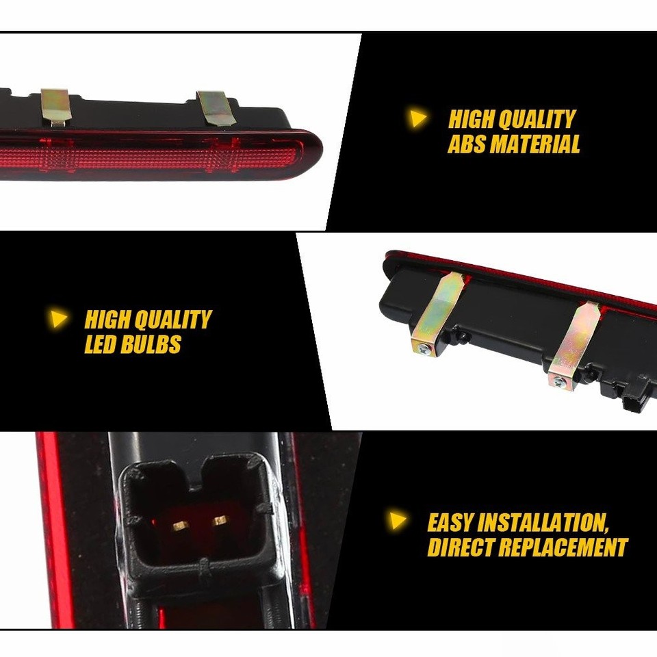 LED 3RD Third Brake Light Red Lens 2X Fits 2016-2024 Chevy Camaro Coupe ...