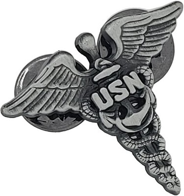 Medical USN Corpsman Collar Oxidiz Badge Pin Hat US Navy Military Medic ...