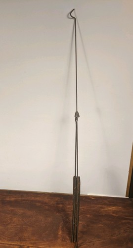 Antique Ice Fishing Tip Up Rod Vintage Handmade Flattened Minie Ball ...