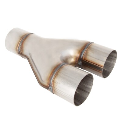 Single 2.5" / Dual 2.5" Y Pipe Universal Stainless Steel Exhaust Tip Y ...