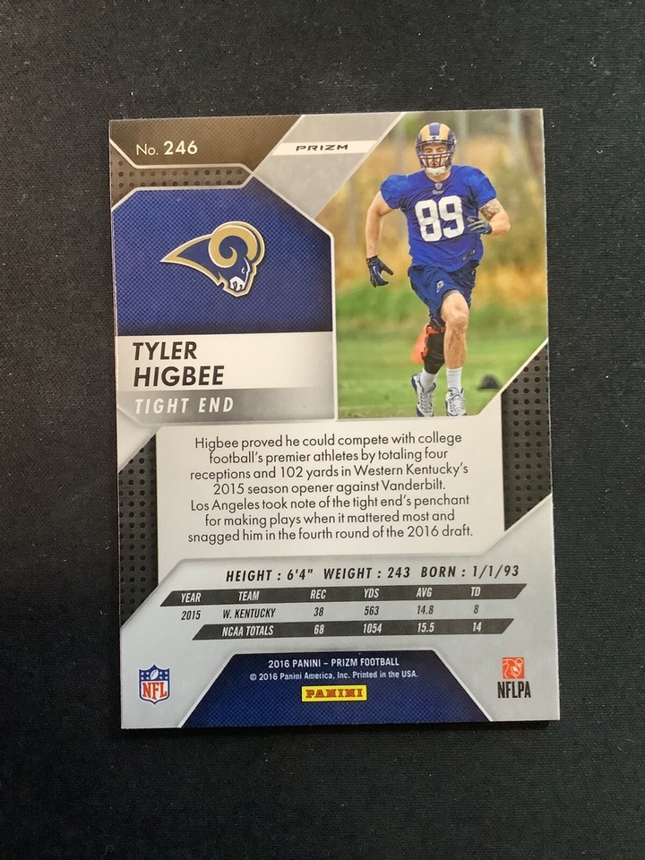 2016 Panini Prizm Red White & Blue Disco Tyler Higbee #246 Rookie RC | eBay