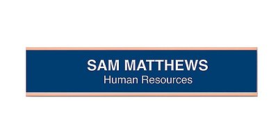 New Custom name Engraved BLUE Interchangeable Desk Name Plate 2 x 8 ...