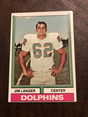 1974 TOPPS JIM LANGER #397 MIAMI DOLPHINS FOOTBALL CARD HOF | eBay