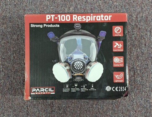 Parcil Safety PD-100 Full Face Anti-Fog Mask Respirator w/ P-A-1 Filter ...