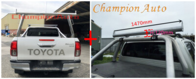 Polished Silver Alloy Ladder Rack + Extension Bar for Toyota Hilux SR5 ...