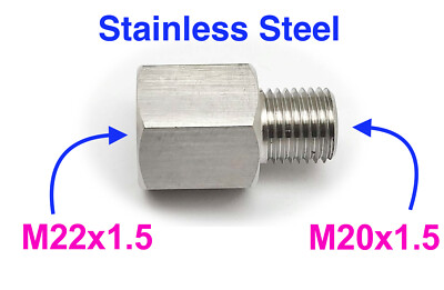 Stainless Steel Sensor Adaptor M22 x1.5 Female to M20 x 1.5 Male ...