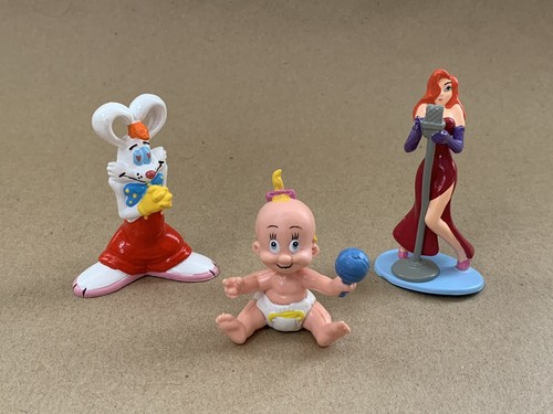 3 Disney Vintage 3" Roger Rabbit Baby Herman Jessica Figures Toy Amblin ...