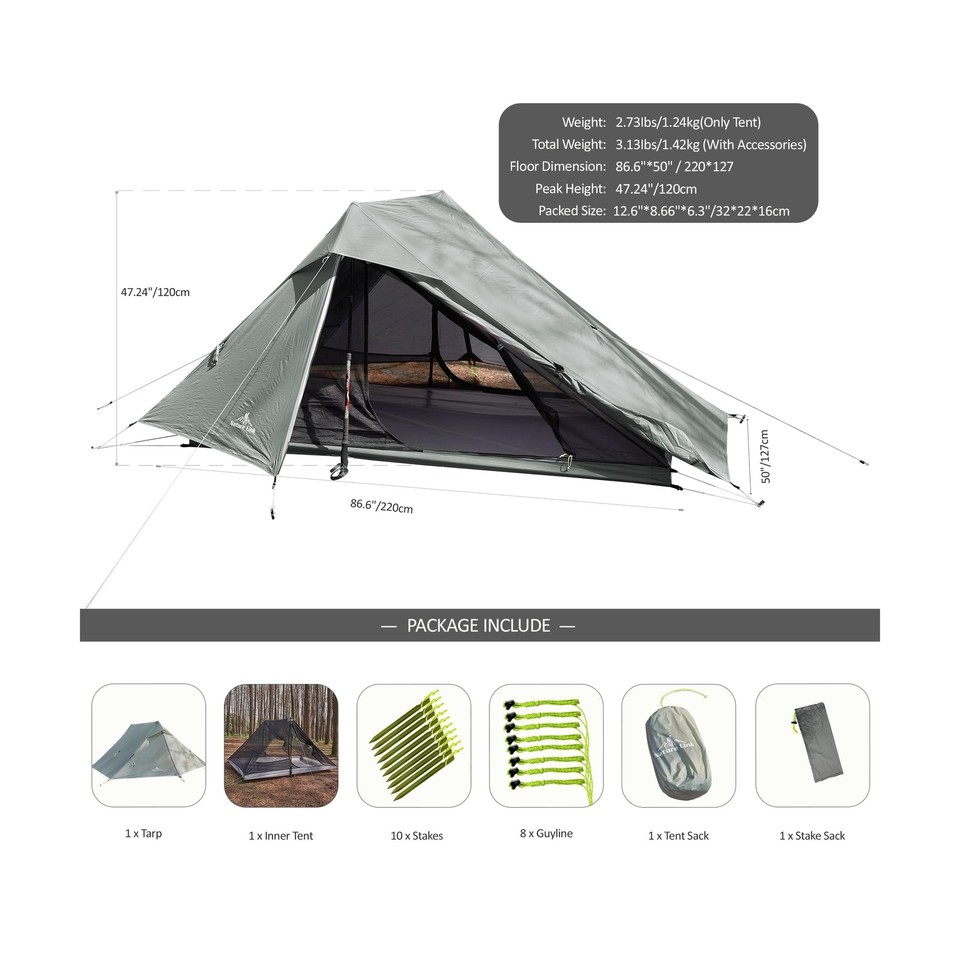 Altair Two Ultralight Backpacking Tent, 2 Person Trekking Pole ...