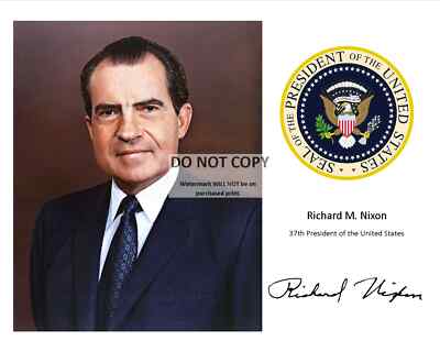 RICHARD M. NIXON w/ PRESIDENTIAL SEAL & SIGNATURE* - 8X10 or 11X14 ...