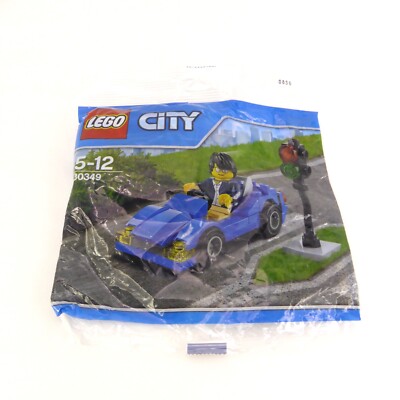 Lego City 30349 Blue Sports Car Figure Traffic Lights Retired 47 Piece ...