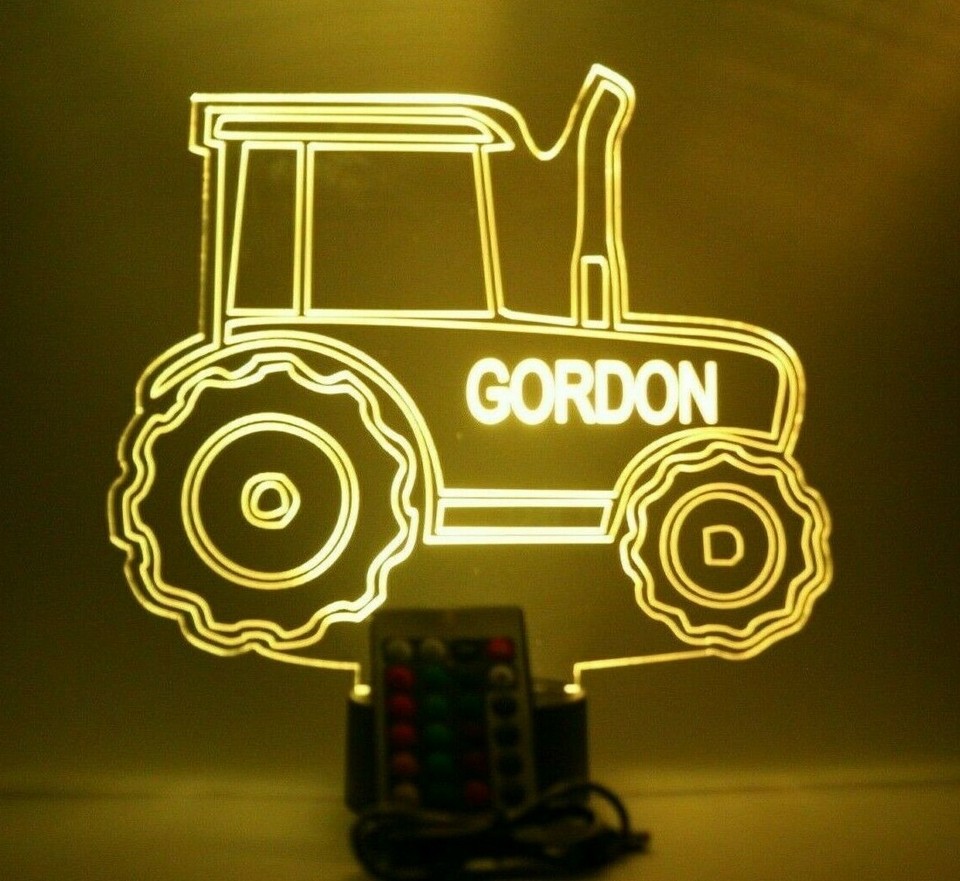 Tractor Night Light Up Table Lamp LED Personalized Farm Construction ...