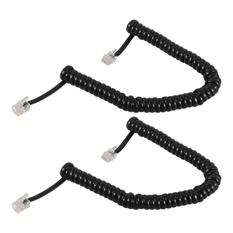 2Pcs Coiled Telephone Cable for Landline Phone Easy Installation Cord ...