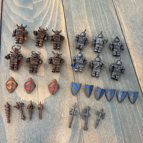 Lot of 12 Mega Bloks Dragons Krystal Wars Figures Knights & Weapons ...