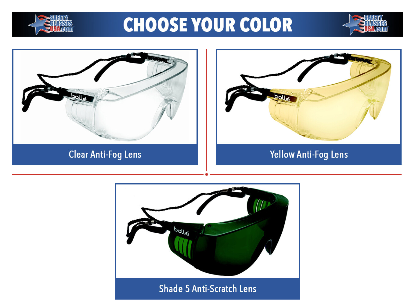 Bolle Override Over-The-Glass Safety Glasses ANSI Z87+ Work Eyewear ...