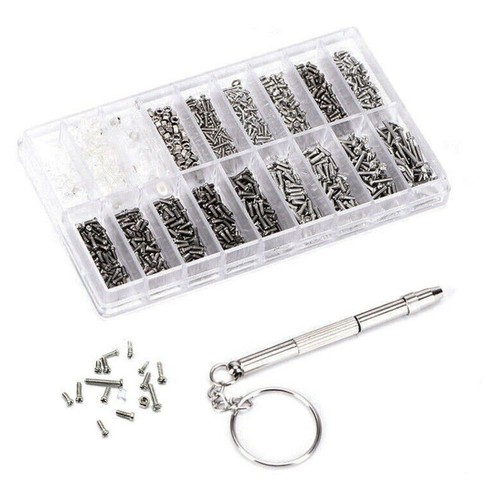 1000x Small Screws Nut Electronics Assortment Kit for Glasses Watch ...