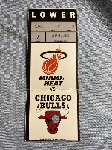 Miami Heat Ticket Stub Michael Jordan Jan 25 1991 Vintage NBA Chicago ...