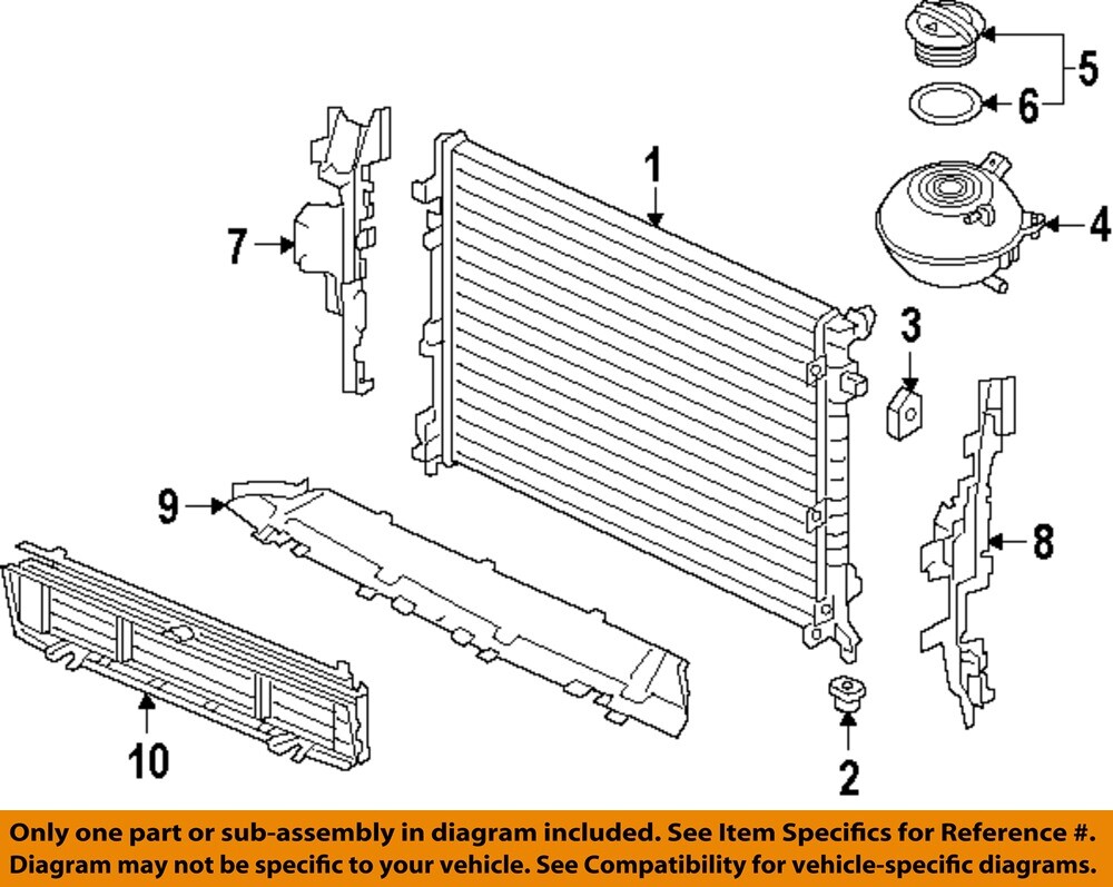 VOLKSWAGEN OEM 18-23 Atlas Cooling Radiator Components-Lower Baffle ...