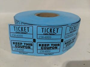 Blue Raffle Tickets "Keep This Coupon" - Partial Roll of Just Over 140 ...