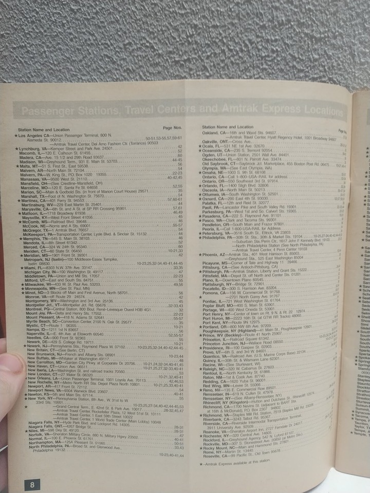Amtrak National Train Timetables Oct 1989 - March 1990 Rail Schedule ...