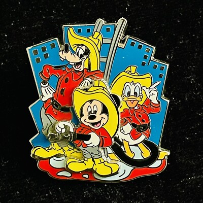 Firefighter Mickey Donald Goofy Fireman Fire Dept Chief Vintage Disney ...