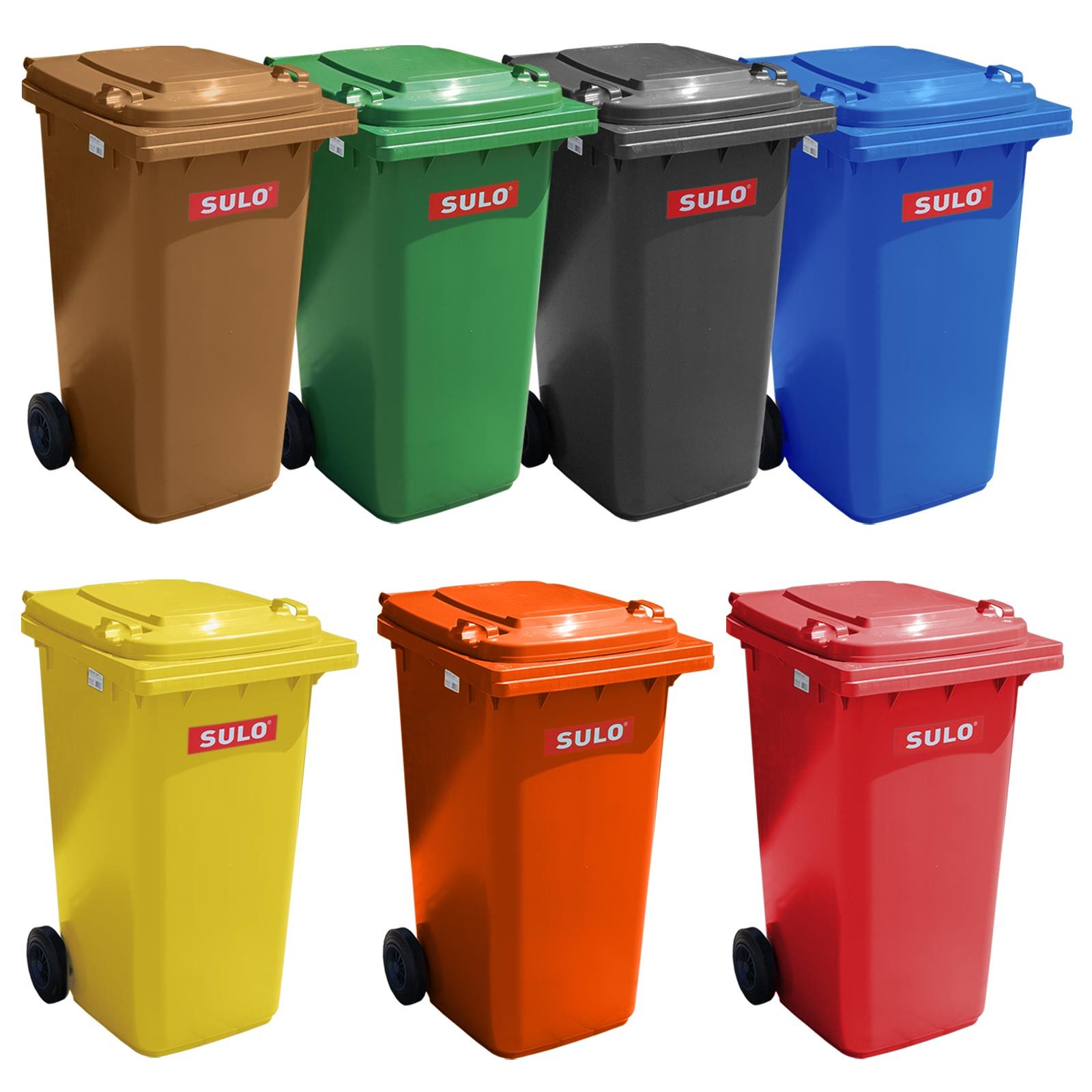 2pcs SULO Waste Can Trash Can Garbage Container Green 240 Liter Drink ...
