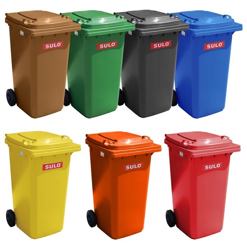 2pcs SULO Waste Can Trash Can Garbage Container Green 240 Liter Drink ...