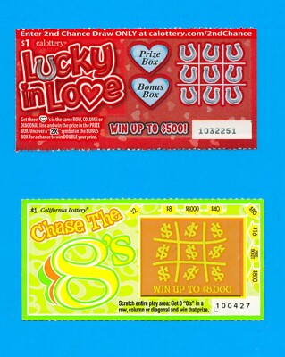 2014 California Lottery scratch tickets expired UNSCRATCHED lot Of 2 ...