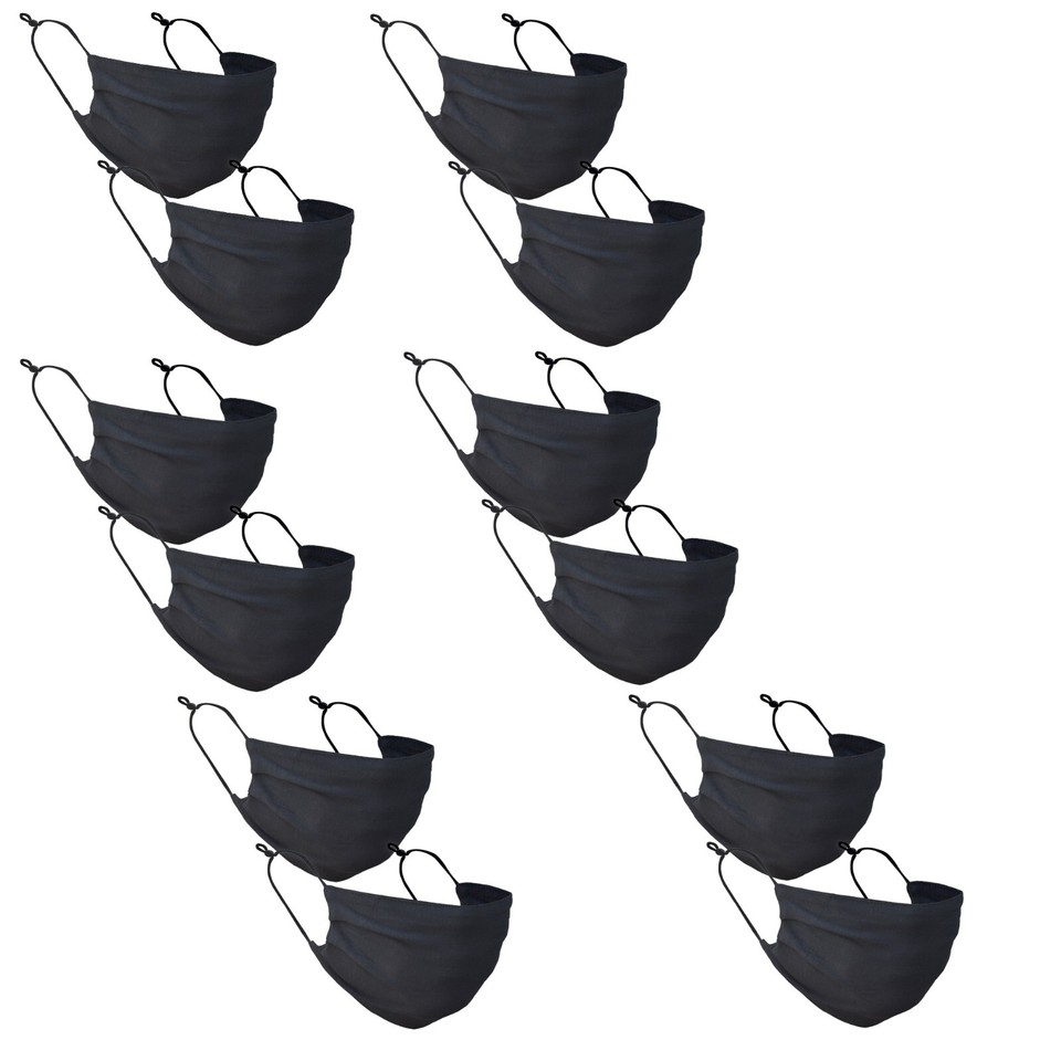 XL 8/12/20 PC Black Soft Face Mask Reusable Washable Breathable Free ...