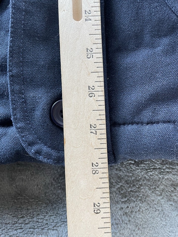 ALTAMONT Sights Jacket Mens Medium Blue Canvas Shawl Cableknit Sleeves ...