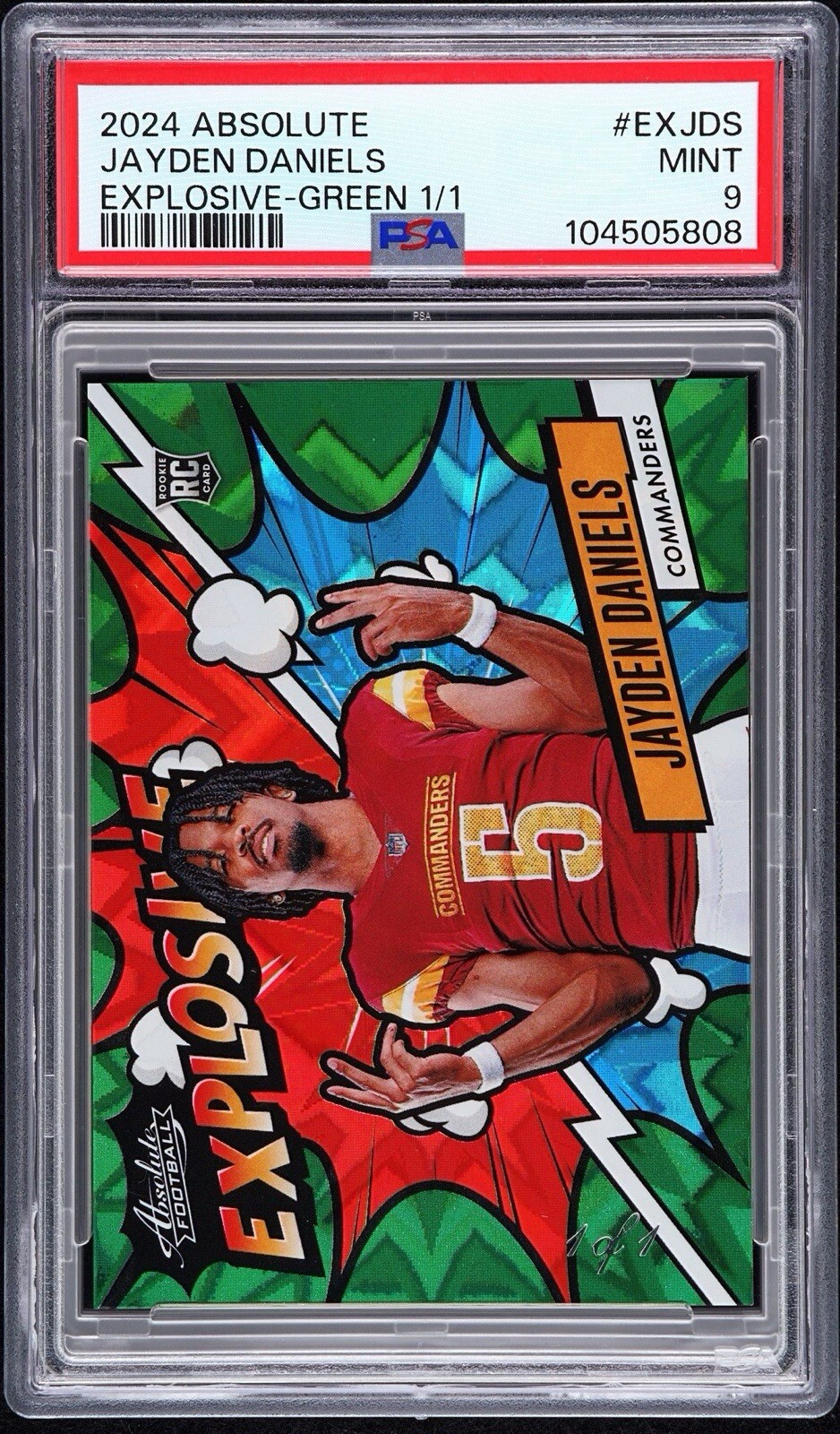 2024 Panini Absolute Jayden Daniels Explosive-Green 1/1 PSA 9 ROY RC | eBay