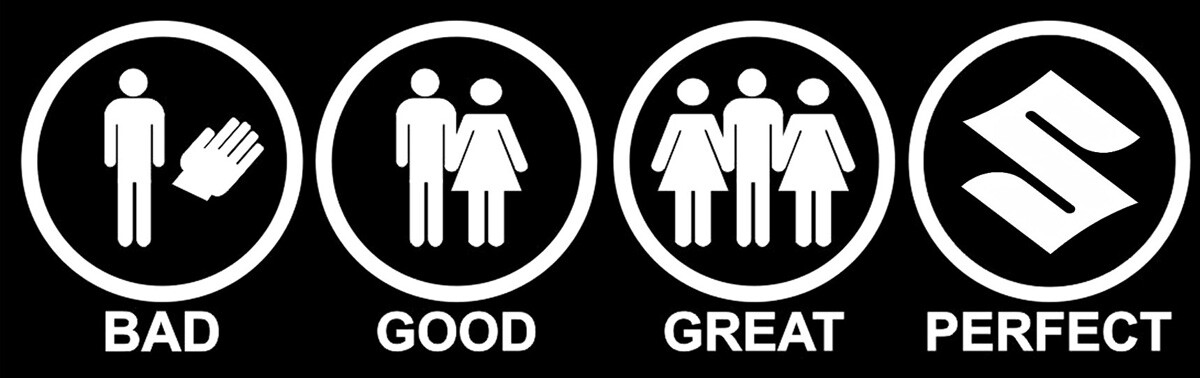 SUZUKI CAR BAD-GOOD-GREAT-PERFECT Auto Schwarze T-Shirt vor Fun -154 ...