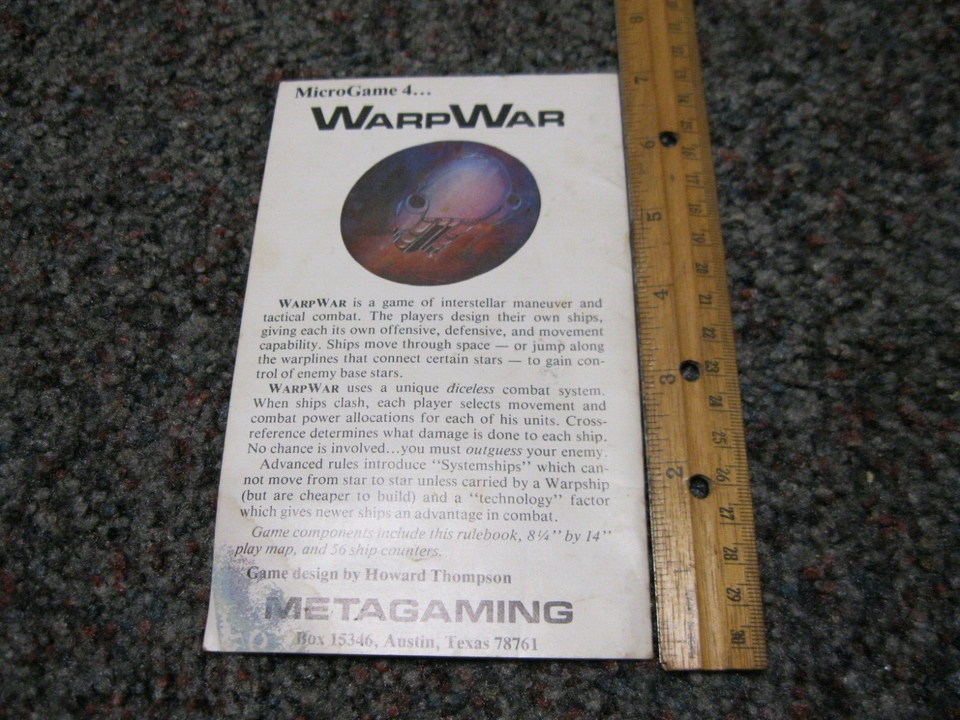 Metagaming WarpWar Microgame 4 instruction booklet | eBay