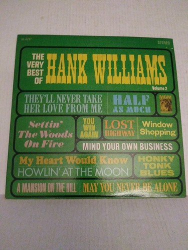 The Very Best Of Hank Williams Volume II Vinyl Record Album LP MGM ...