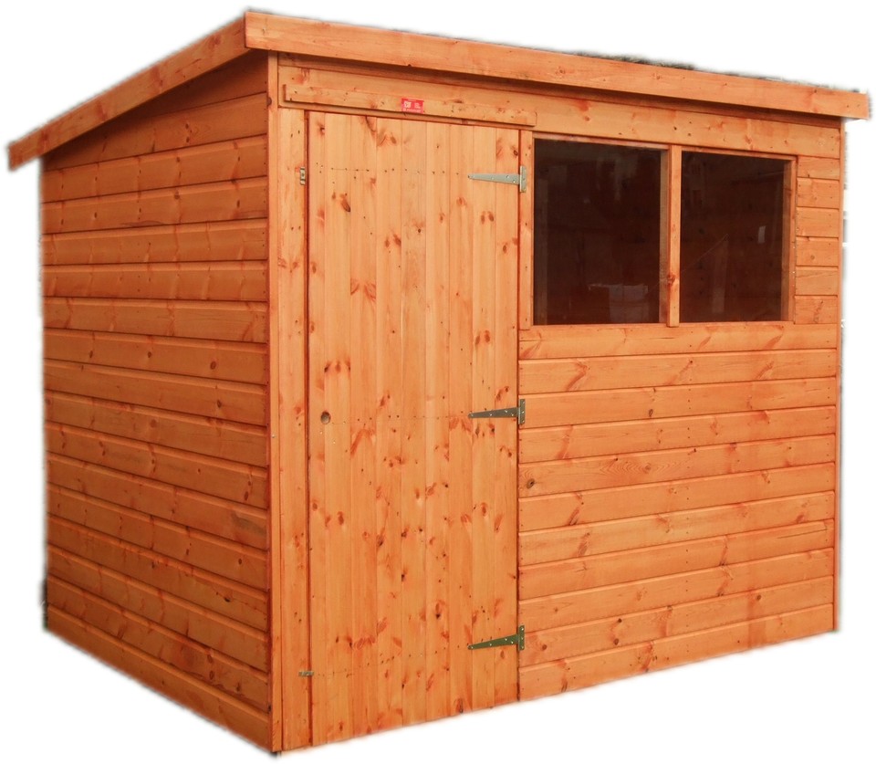 7x4 WOODEN GARDEN SHED PENT ROOF FULLY T&G STORAGE HUT 12MM | eBay UK