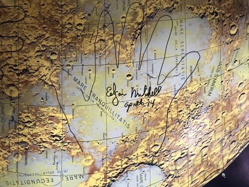 Moonwalker Hand Prints and Signatures on Large Moon Poster Framed ...