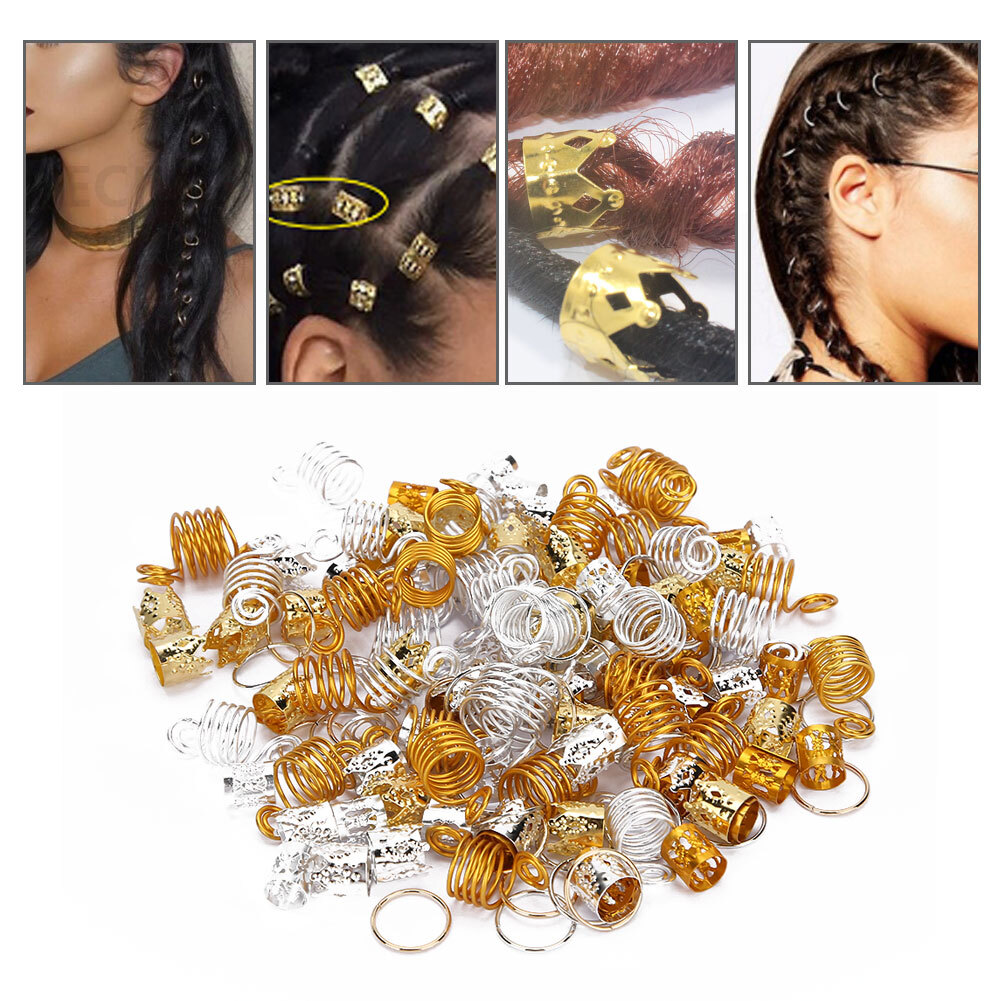 160pcs Hair Braid Rings Dreadlocks Ring Hollow Fashion Hair Decoration ...