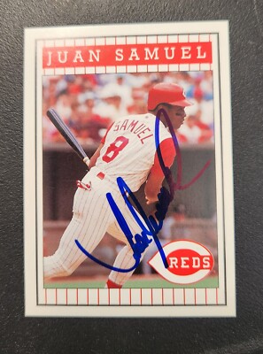 Juan Samuel Autograph Signed 1993 Kahns Cincinnati Reds Team Card | eBay