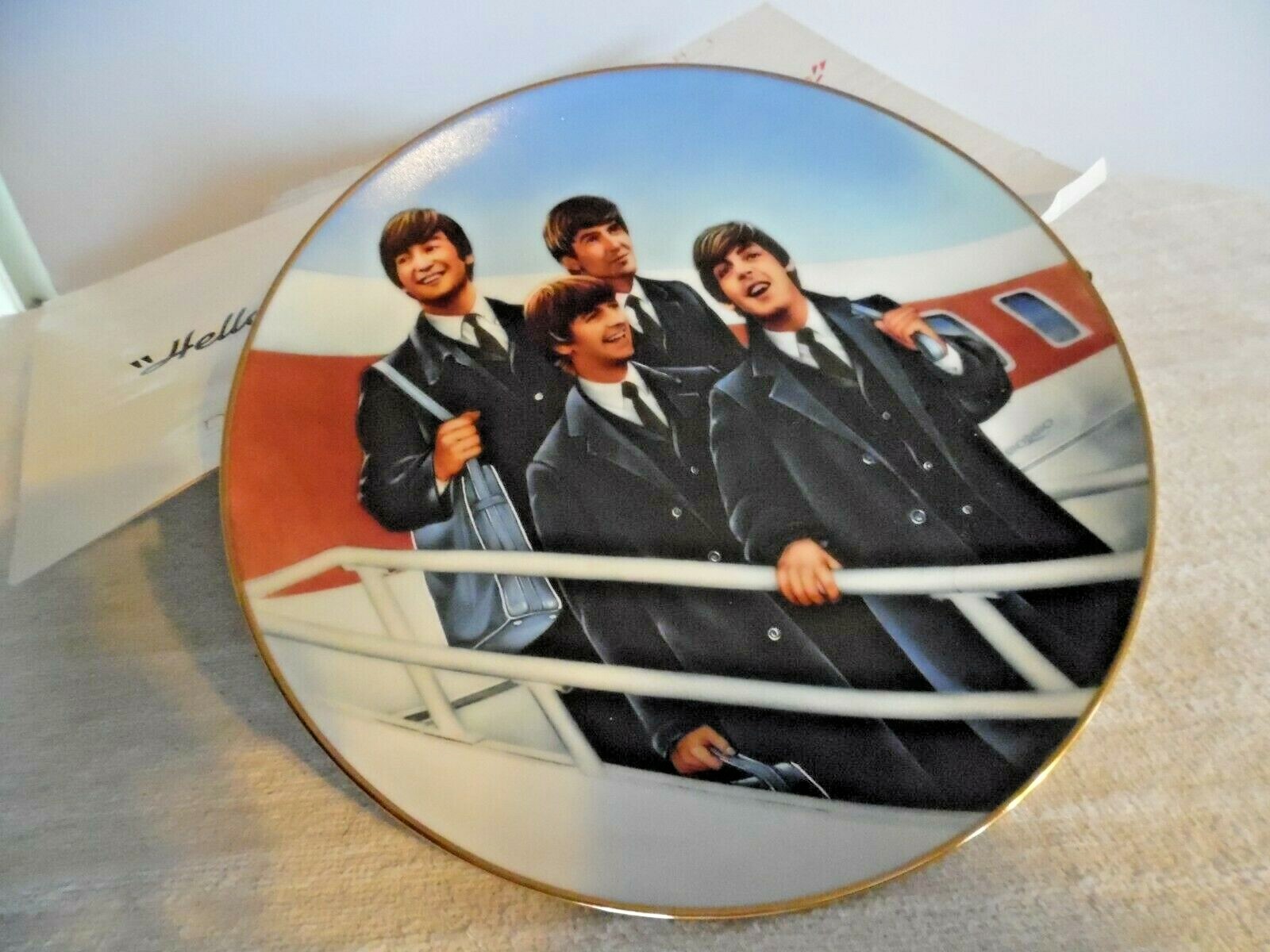 The Beatles Plate “HELLO AMERICA” Bradford Exchange 1992 Delphi w/ COA ...