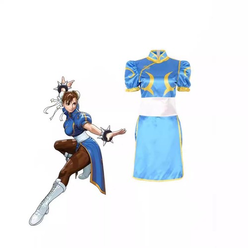 Street Fighter Chun Li Costume Women Cheongsam Cosplay Outfits ...