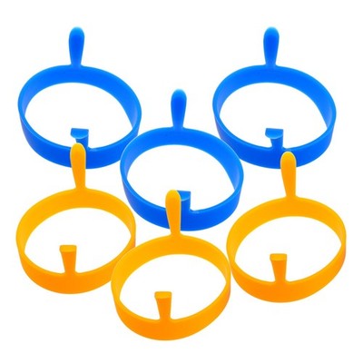 6 Pcs Sillicone Egg Rings Fried Circle Mold Breakfast Pancake Molds ...