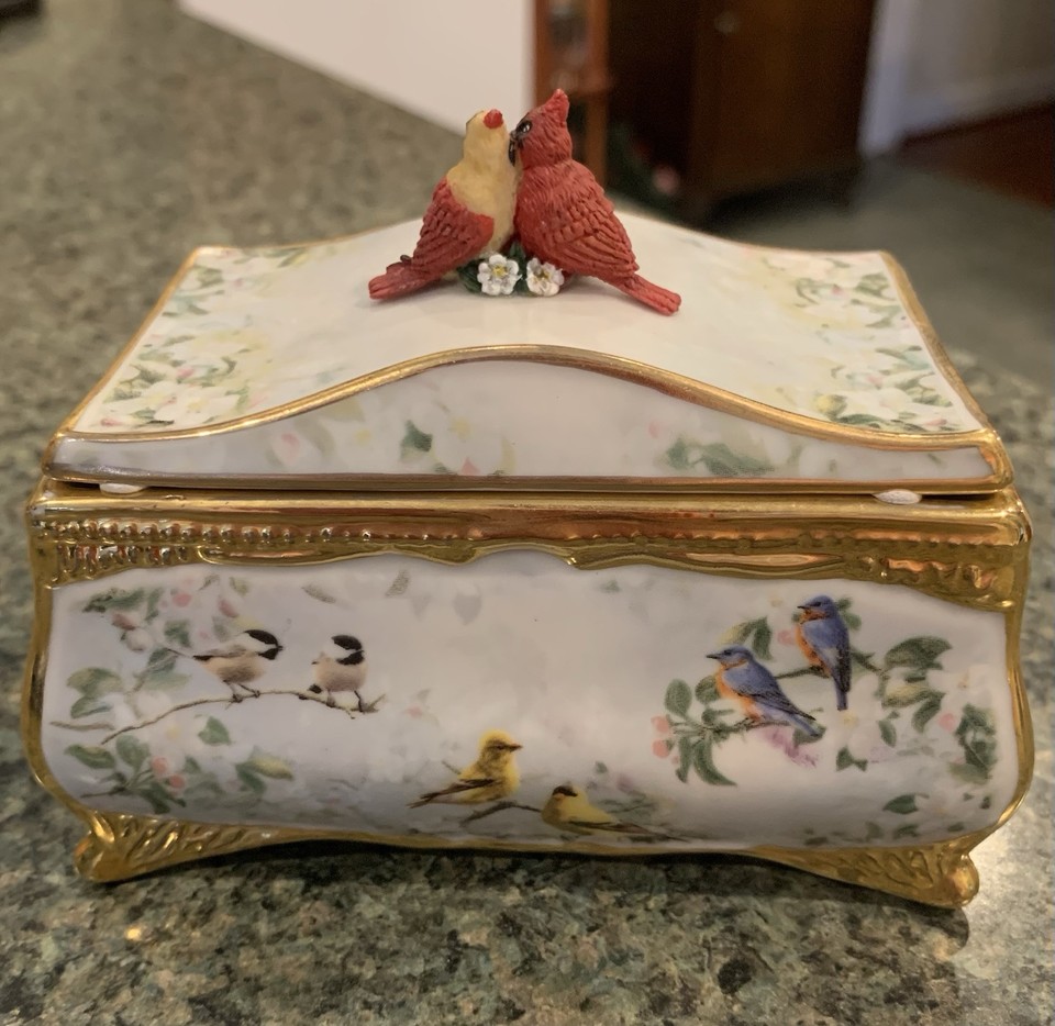 Songbird Serenade Bradford Exchange Porcelain Music Trinket Box Limited ...