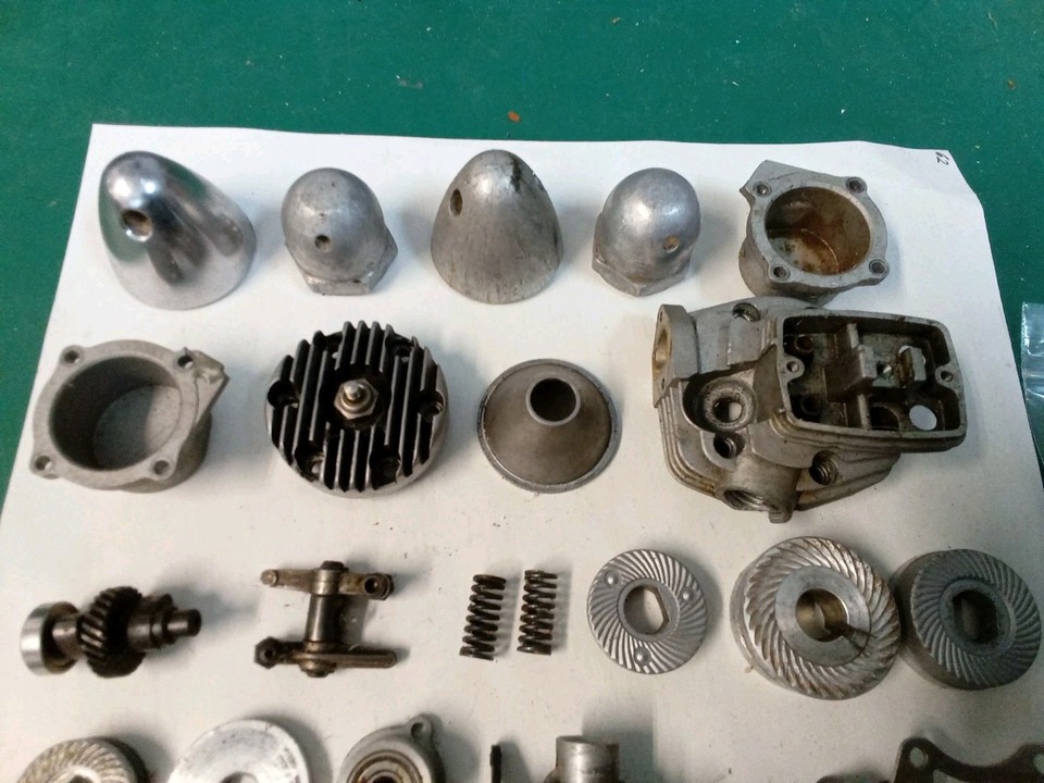 RC Airplane Nitro Engine Parts Lot Used Spinners CARBURETOR Heads Misc ...