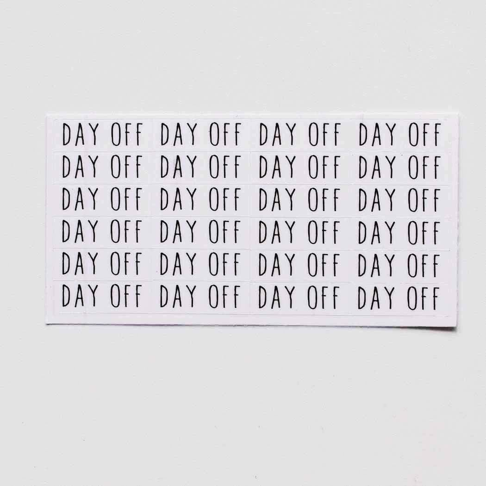 Day off Monthly Planner Stickers, 120 Clear Work Labels Calendar ...