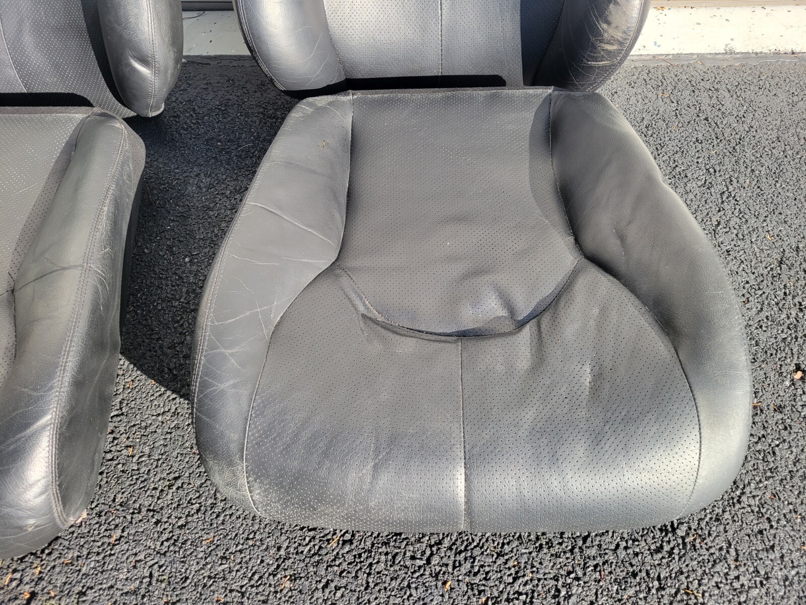 96-02 Mercedes SL500 R129 Black Seat Upper Cushion L and R Perforated ...