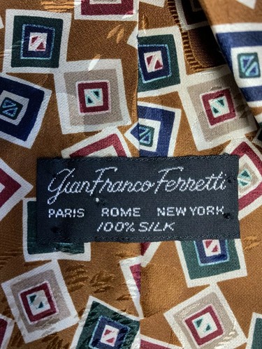 Gian Franco Ferretti 100% Silk Men’s Necktie Geometric Multi Colot -48 ...